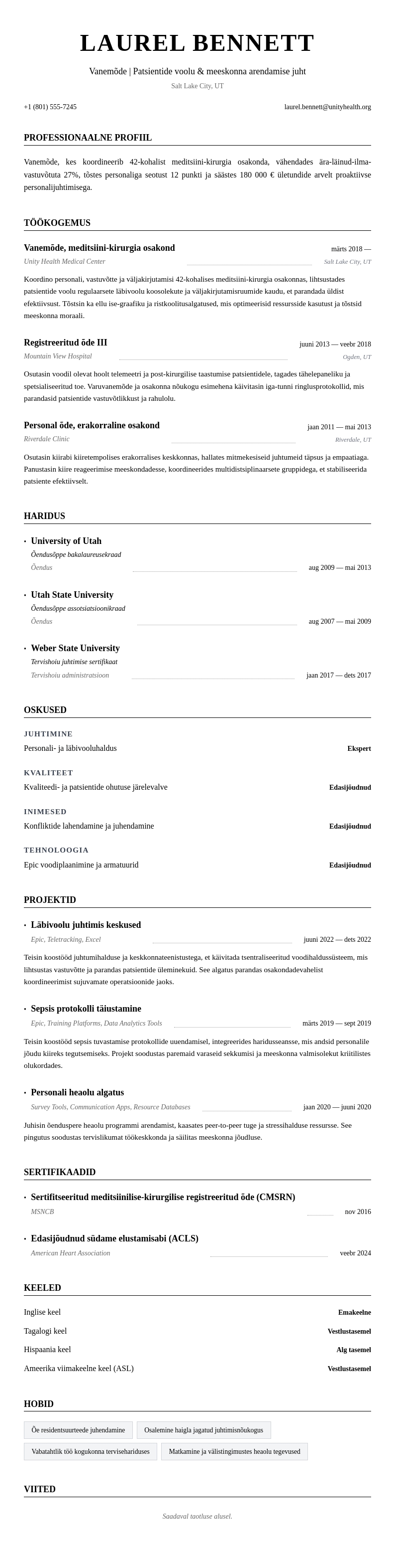 Vanemõe CV näide, mis vähendab ära-läinud-ilma-vastuvõtuta 27 protsenti – Resume.bz